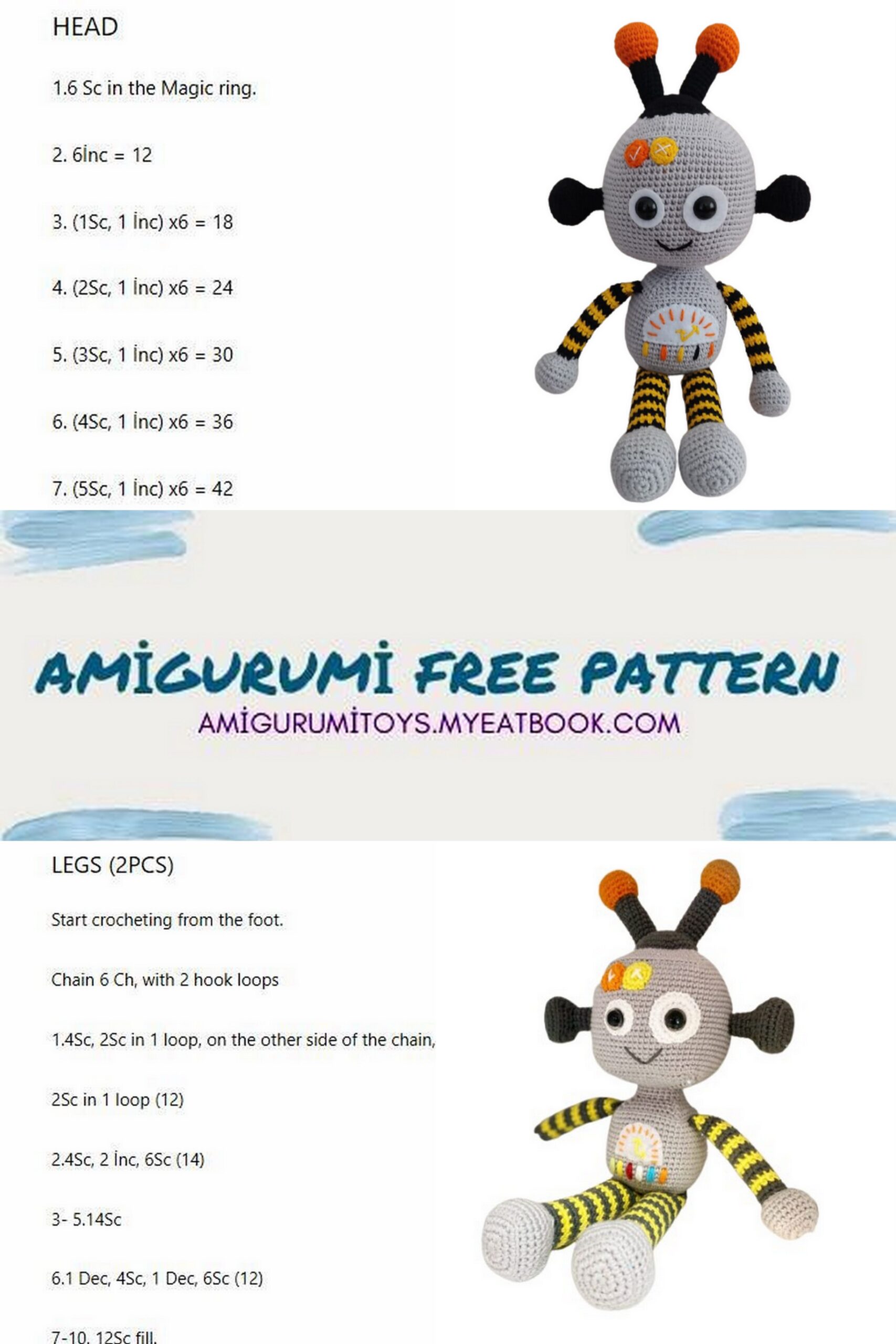 Amigurumi Starbot Robot Free Pattern - Amigurumi Patterns