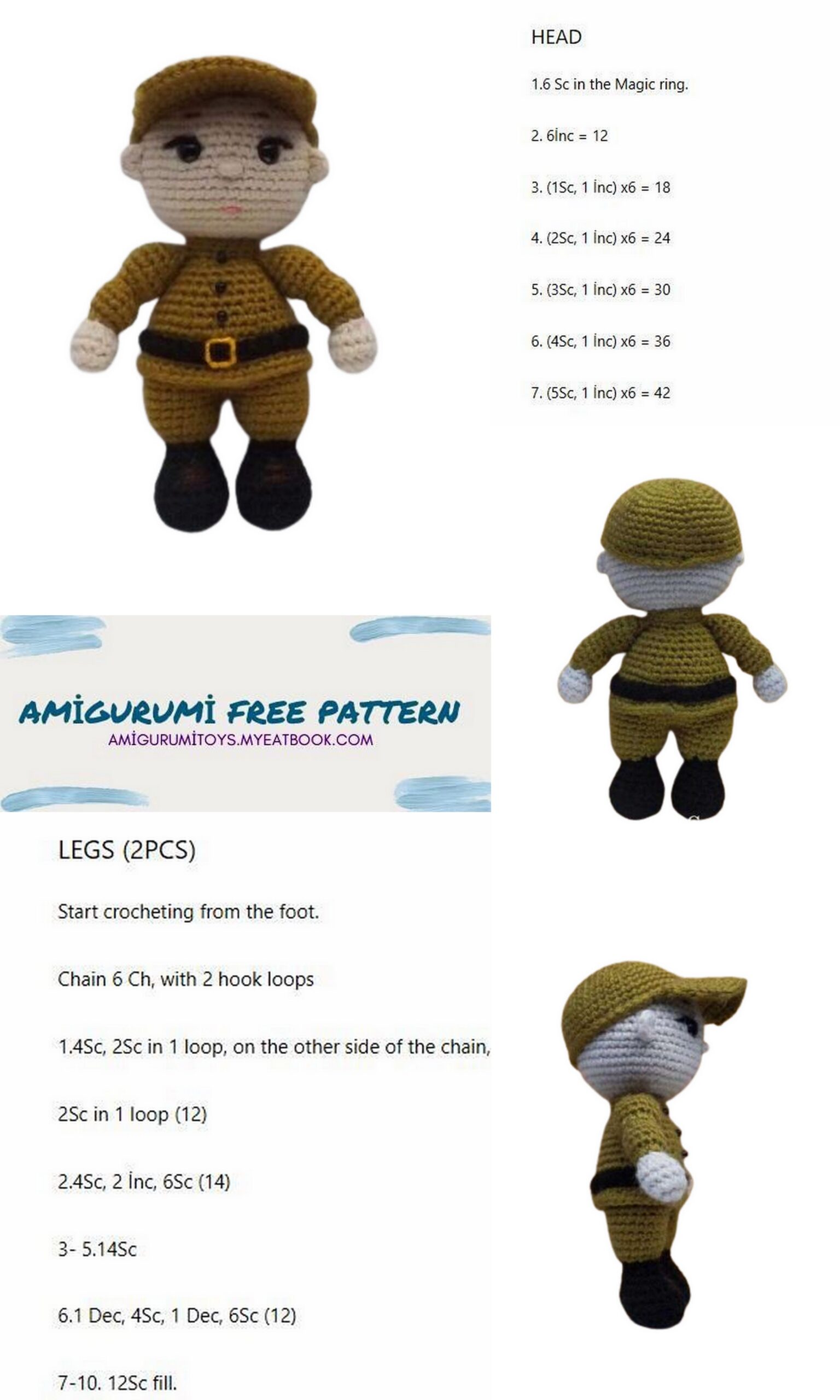 Amigurumi Big Soldier Free Pattern - Amigurumi Patterns