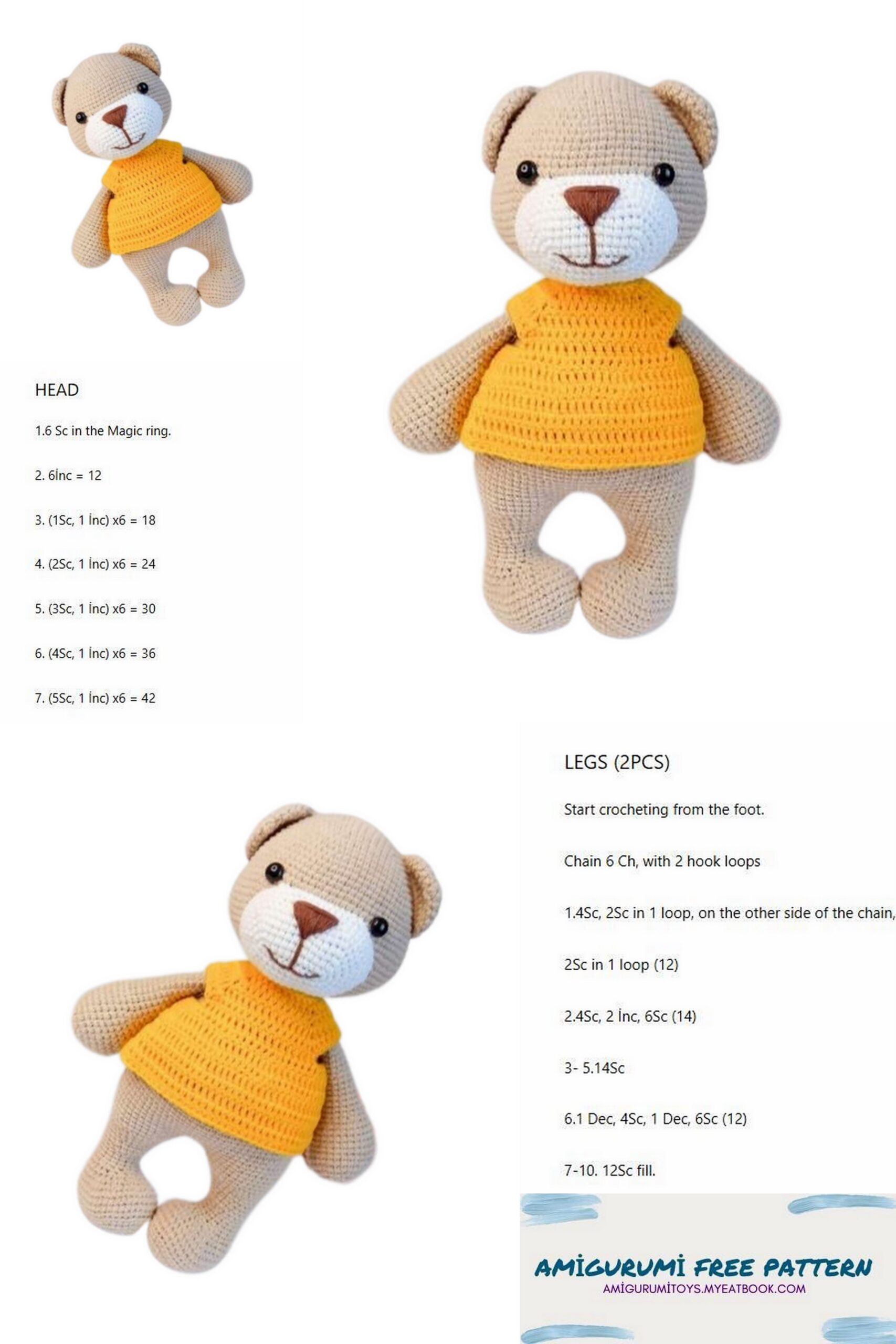 Cute Bear Amigurumi Pattern - Amigurumi Patterns