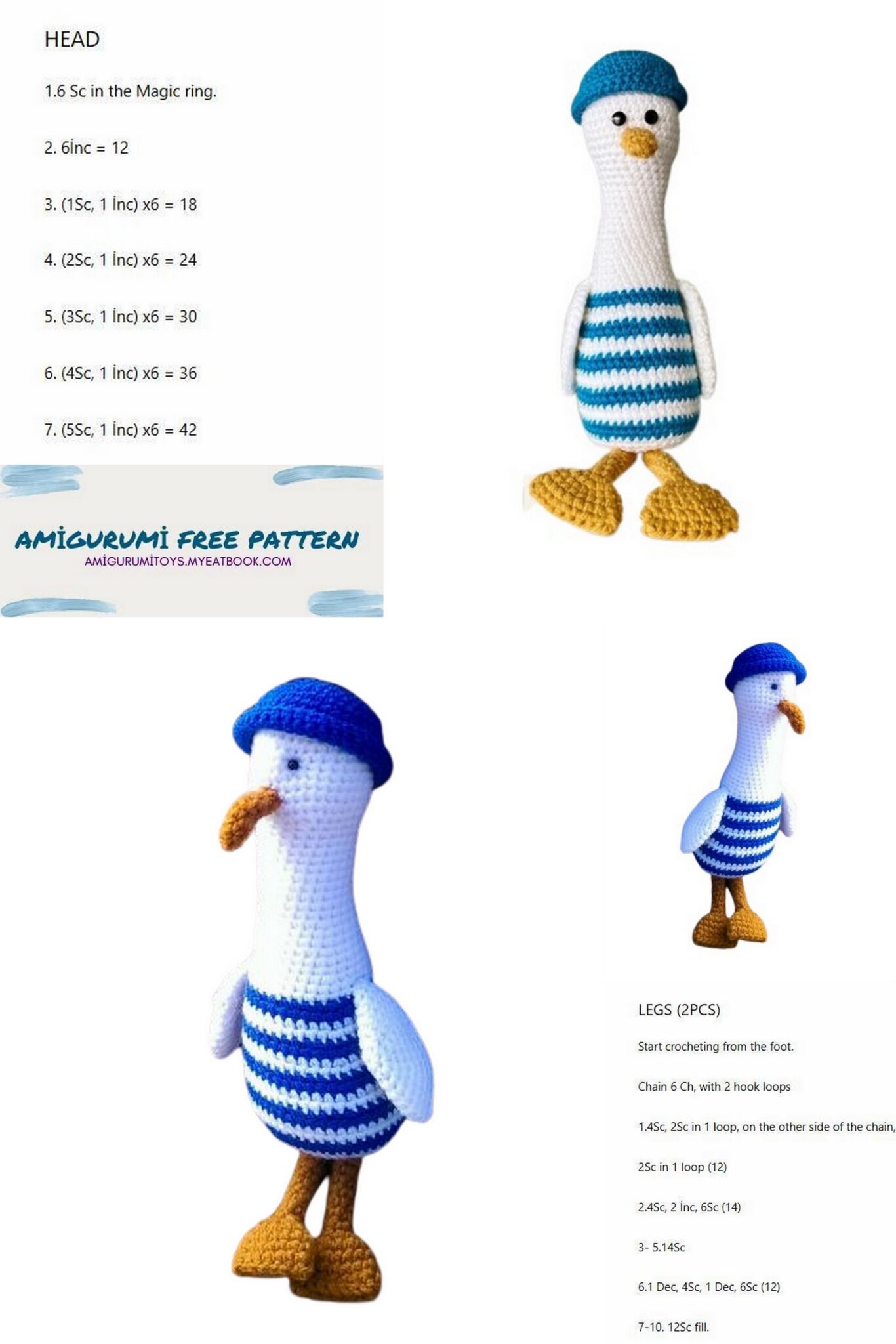 Amigurumi Cute Gull Free Pattern - Amigurumi Patterns