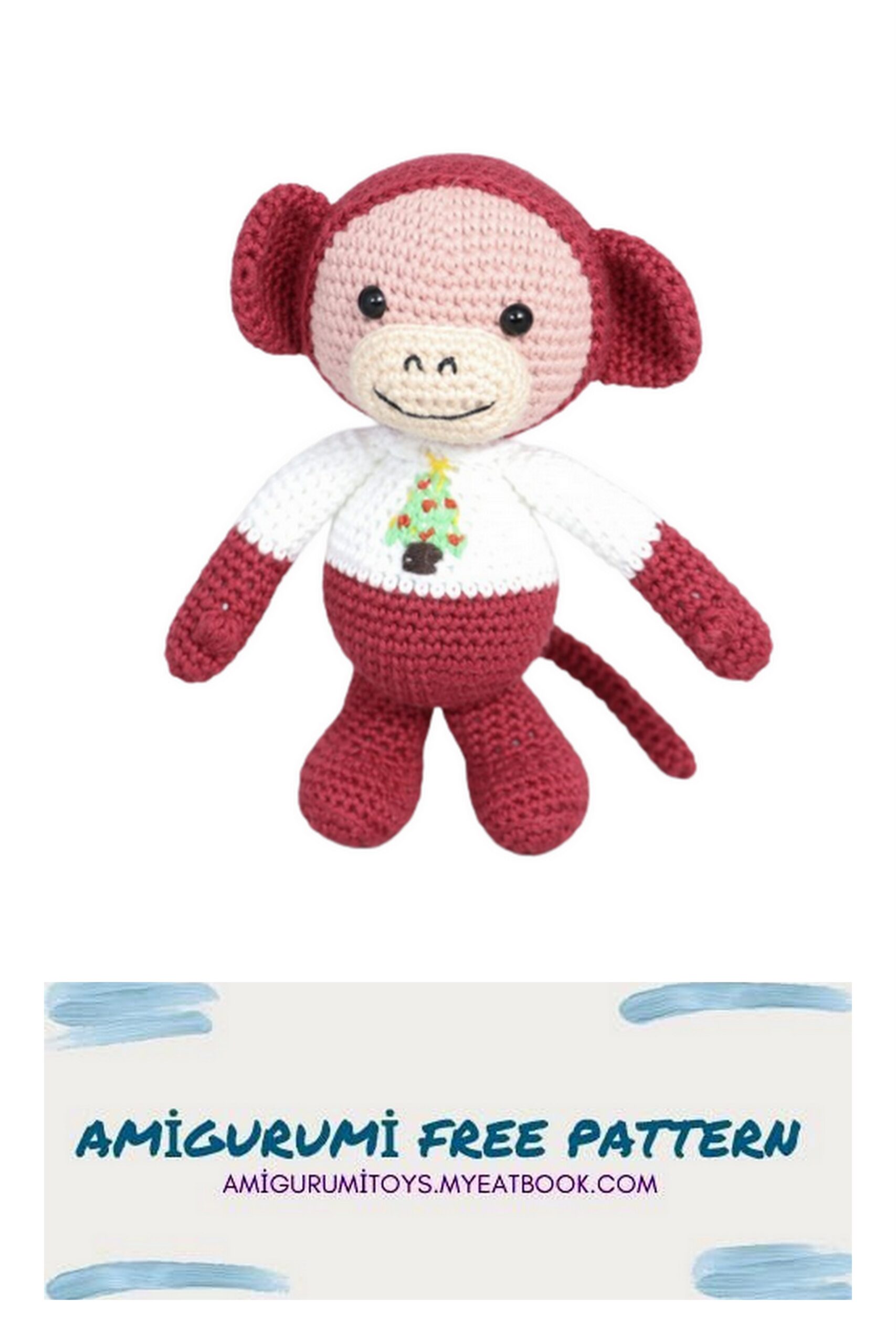 Ruby the Christmas Monkey Free Pattern - Amigurumi Patterns