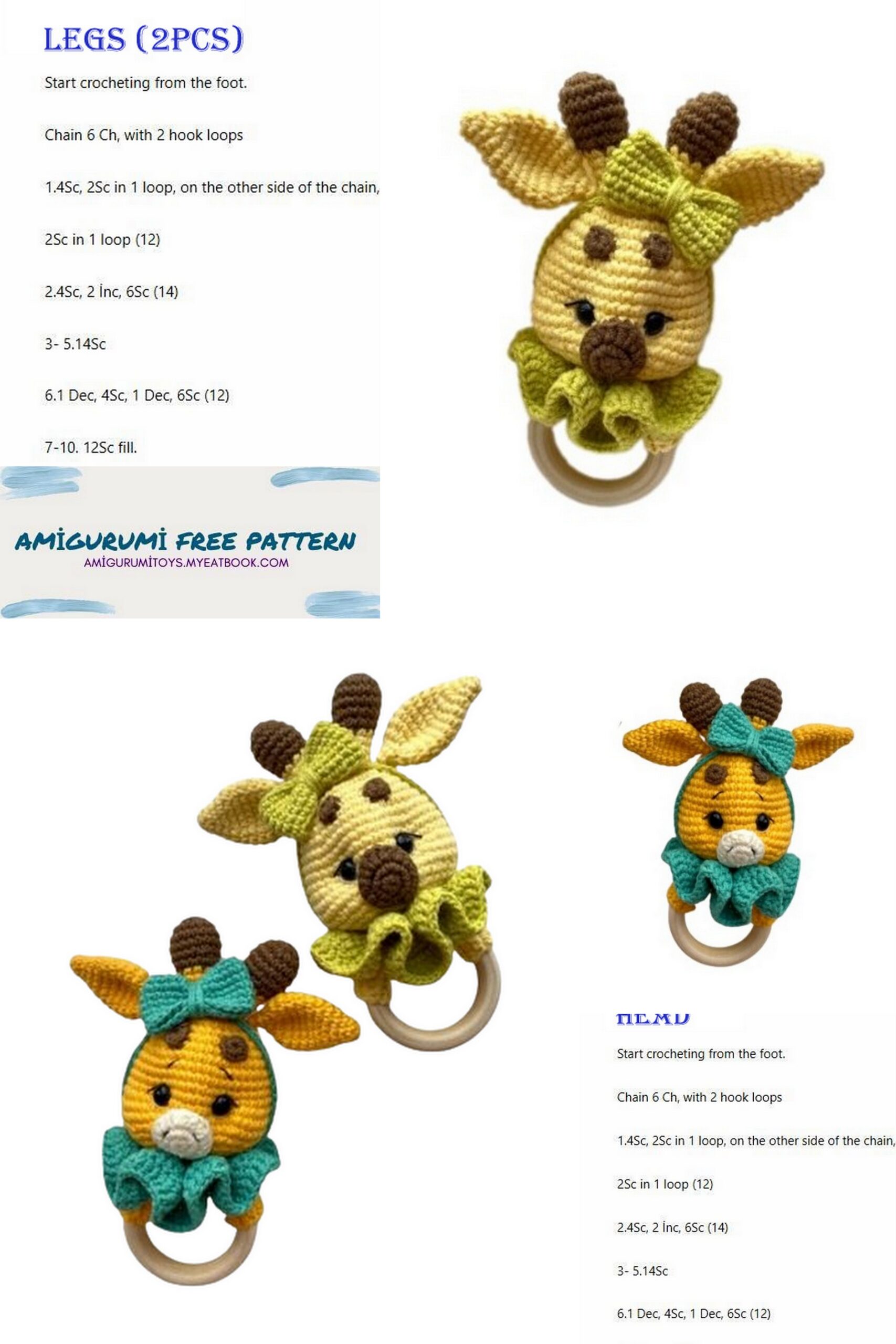 Amigurumi Giraffe Rattle Free Pattern - Amigurumi Patterns
