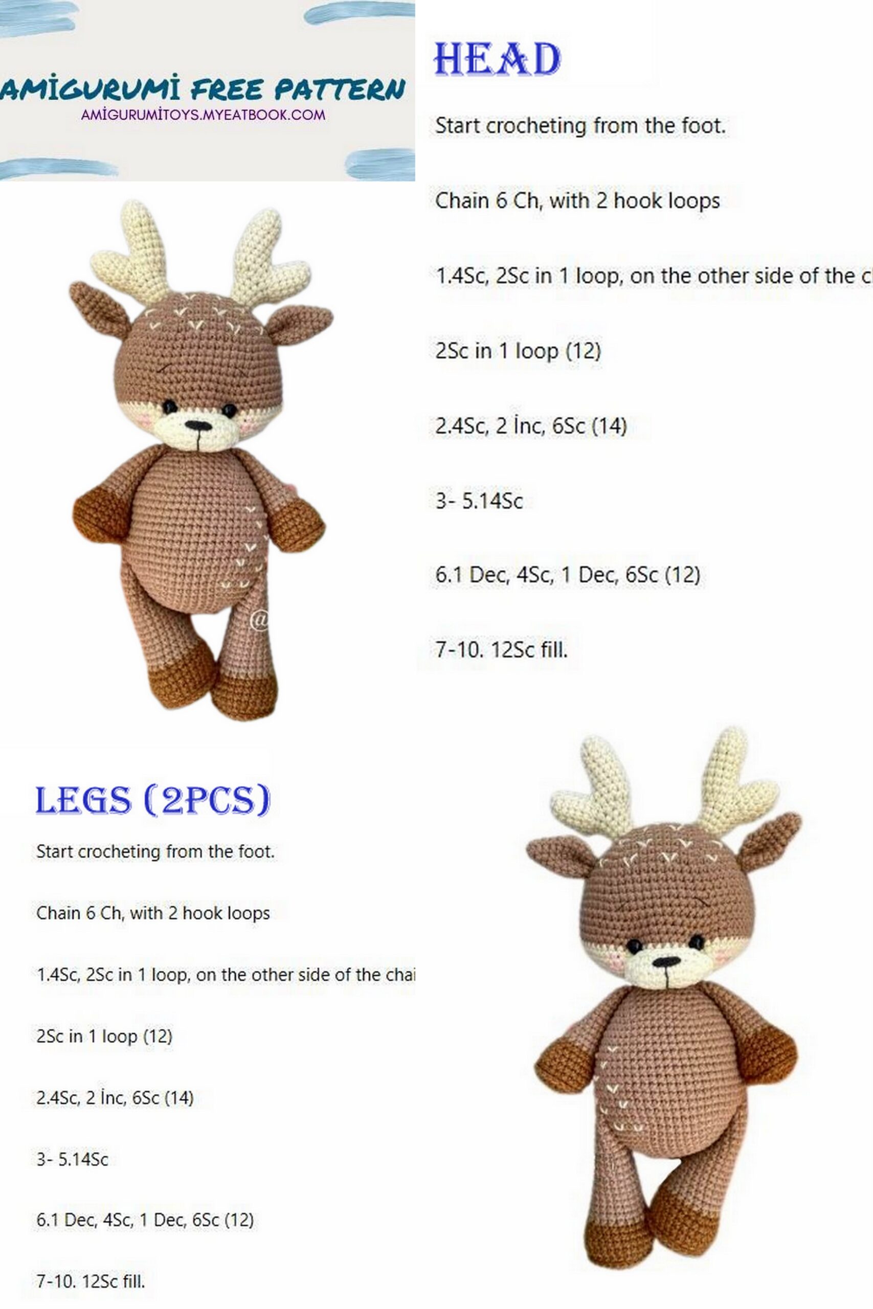 Amigurumi Fawn Free Crochet Pattern - Amigurumi Patterns