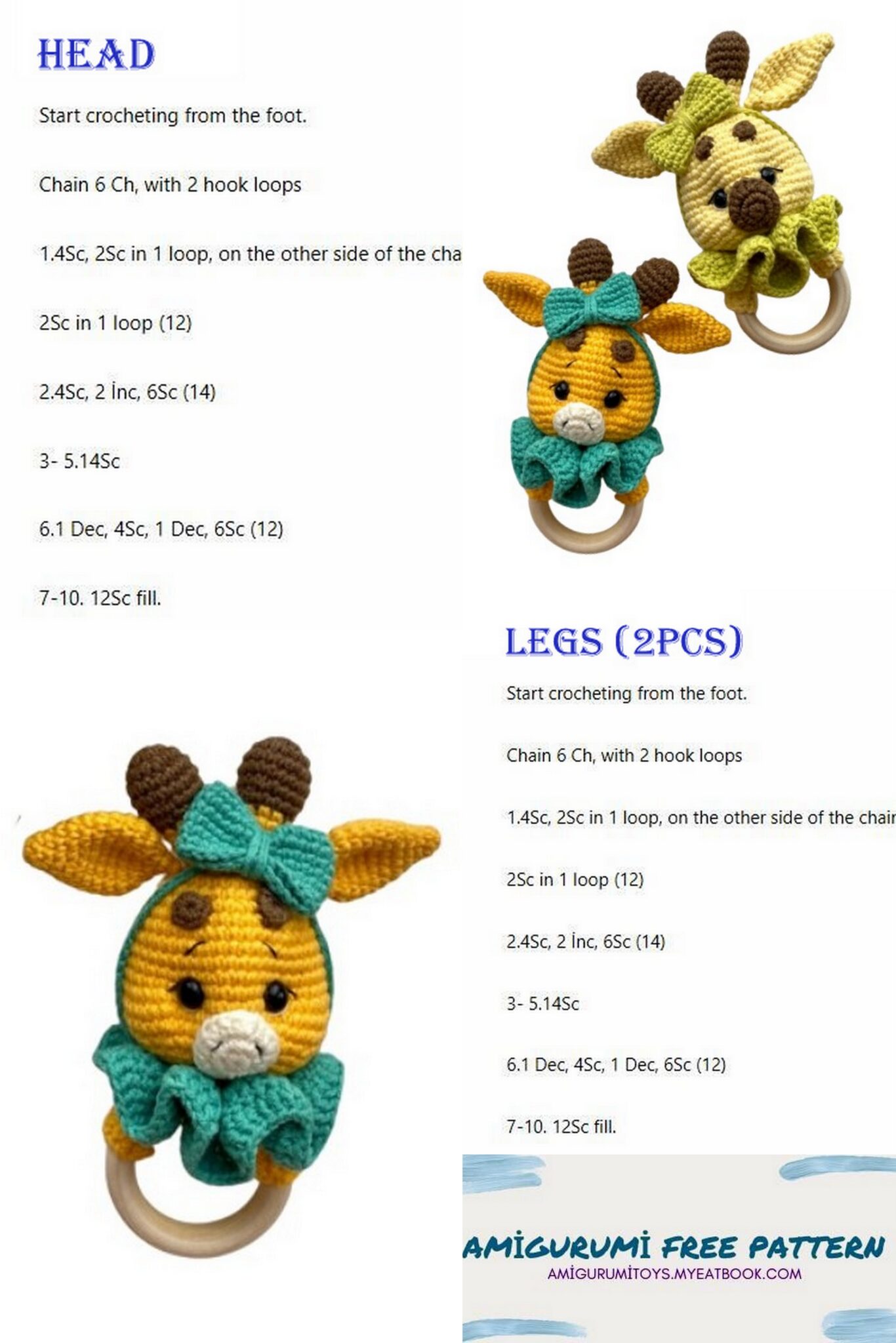 Amigurumi Giraffe Rattle Free Pattern - Amigurumi Patterns