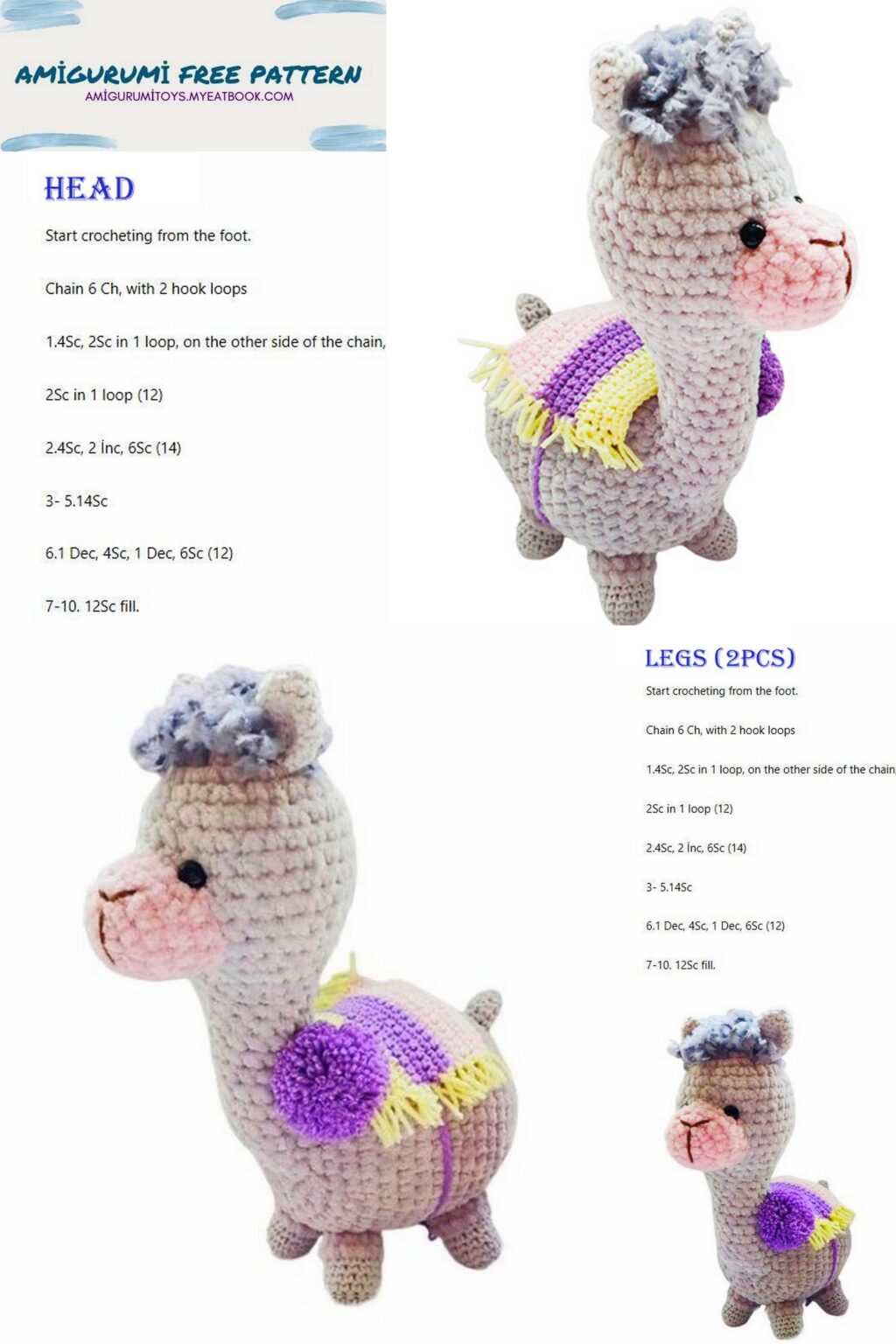 Amigurumi Llama baby Crochet Free Pattern - Amigurumi Patterns