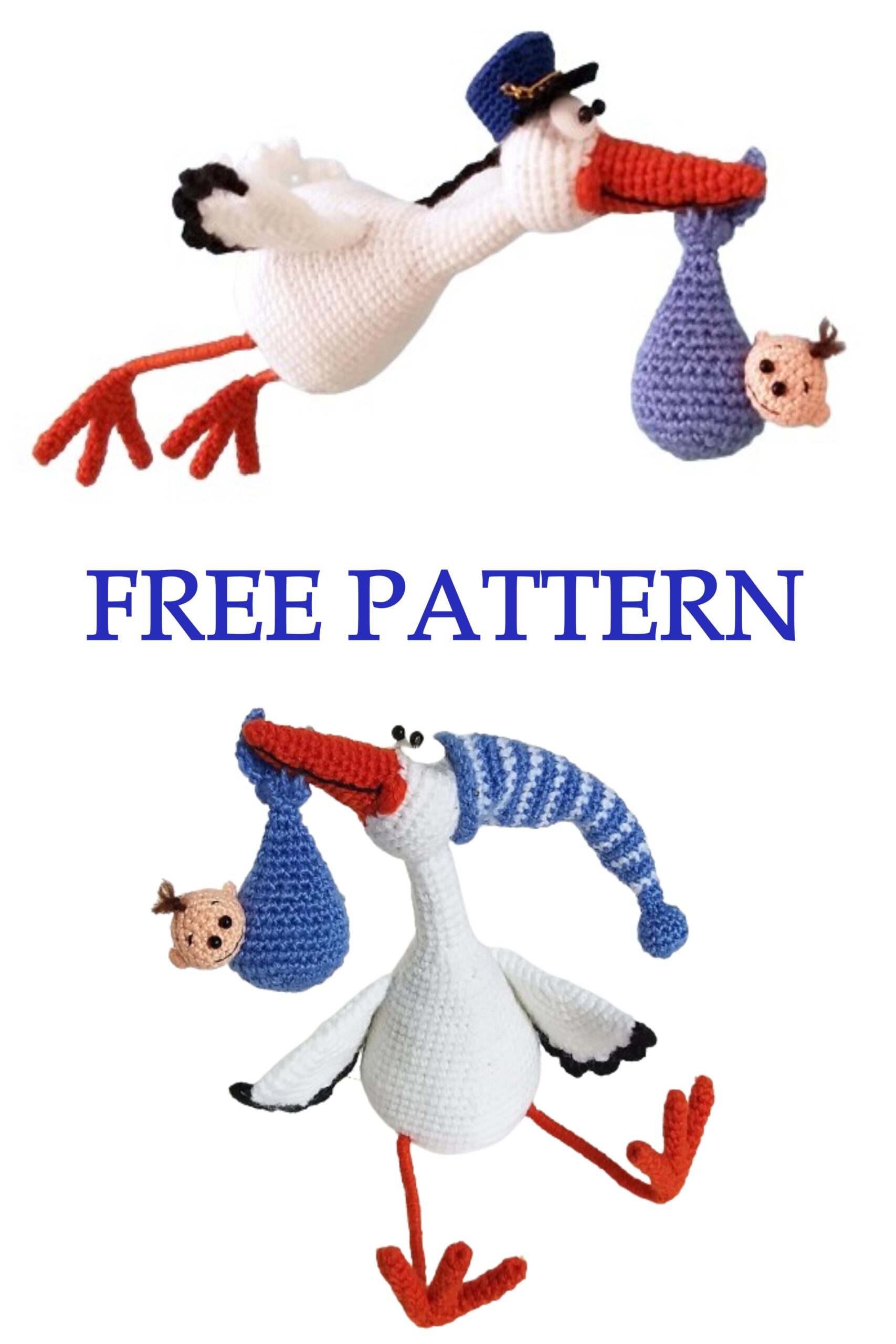 Amigurumi Stork with a Baby Pattern - Amigurumi Patterns