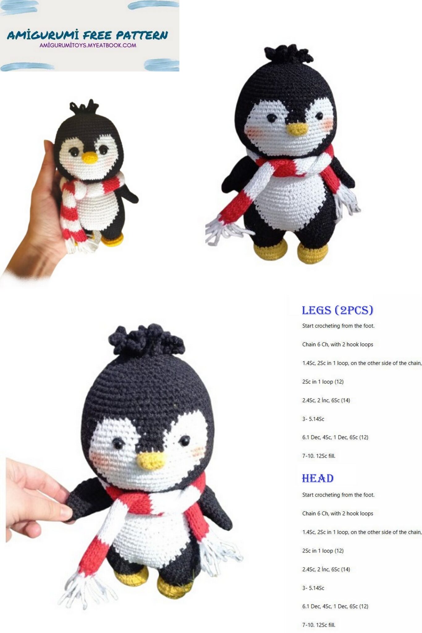 Little penguin Crochet Free Pattern - Amigurumi Patterns